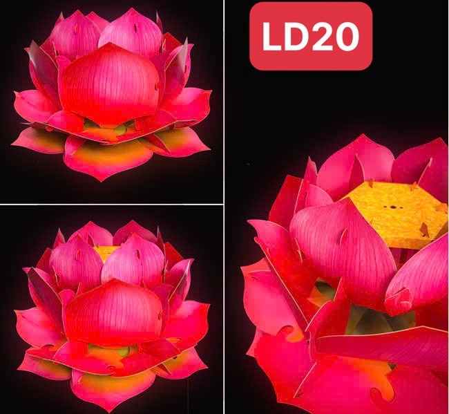 lồng đèn hoa sen lớn LD20 hồng - Web Siêu thị Trang Nhã